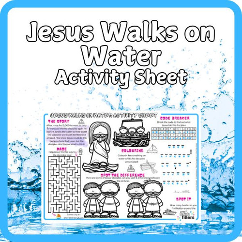 Free Jesus Walks on Water Activity Sheet | Faith Fillers