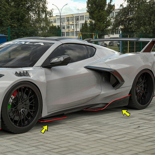 2020 Corvette C8 Widebody Rr Side Extensions 4 Pcs Sigala Designs