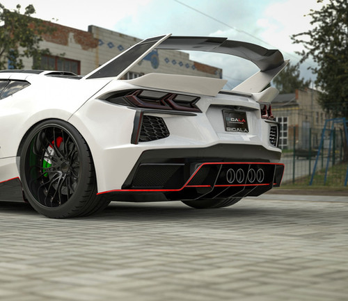 2020+ Corvette C8 Widebody RR High Rise Wing (3 pcs) | Sigala Designs