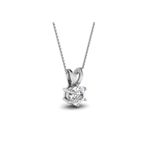 Rabbit Ear Bail 6 Prong Solitaire Diamond Pendant | LONITÉ - Australia