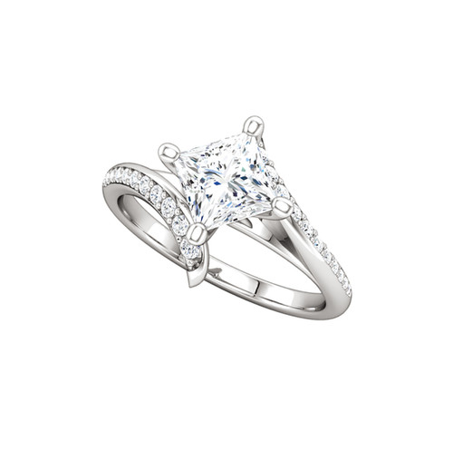 Channel Set Shank Solitaire Diamond Bypass Ring | LONITÉ - Official US