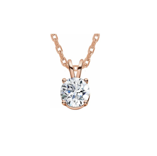 Rabbit Ear Bail 4 Prong Solitaire Diamond Pendant | LONITÉ - Australia