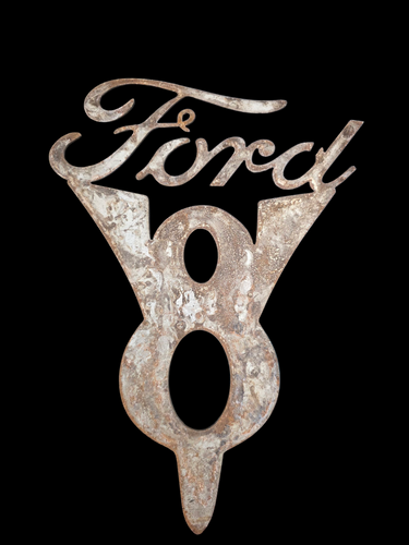 Rare Antique Ford V8 Cast Iron Sign | Early Motoring Garage Sign ...