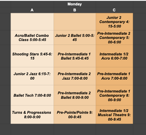 2024/2025 SCHEDULE | bravo-dance-co