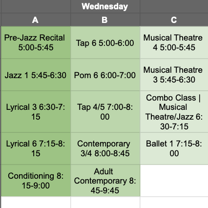 2023/2024 SCHEDULE | bravo-dance-co