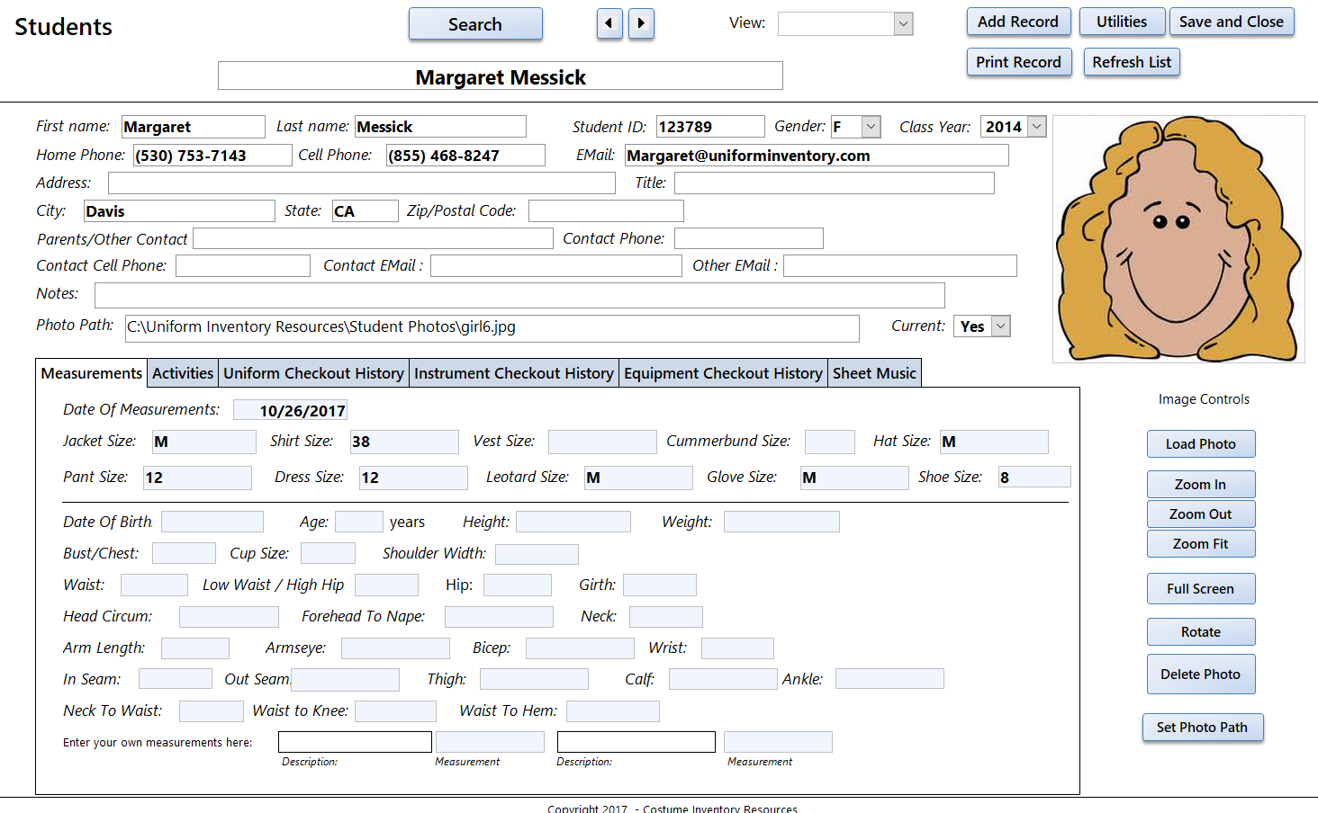 Music Dept Inventory Database
