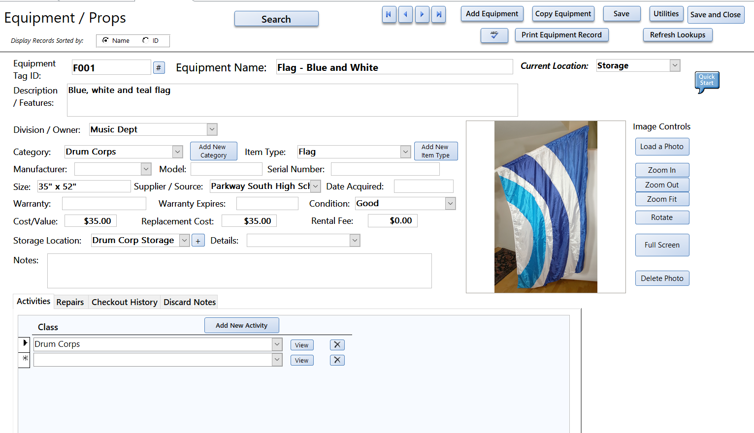Music Dept Inventory Database