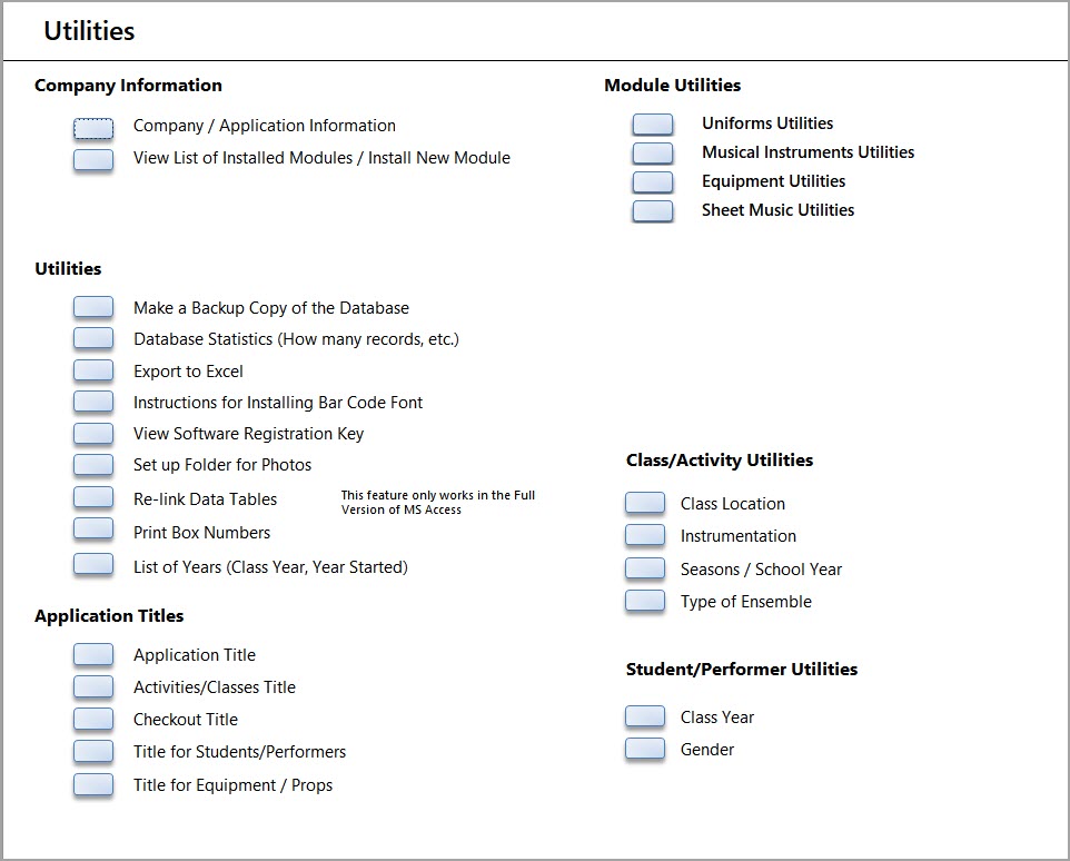 Music Dept Inventory Database