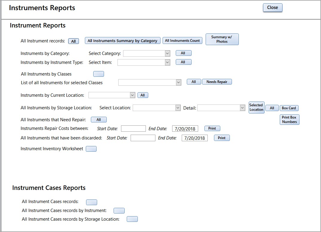 Music Dept Inventory Database