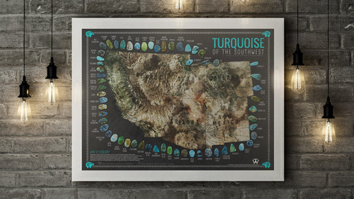 Turquoise Map Poster | Winfield