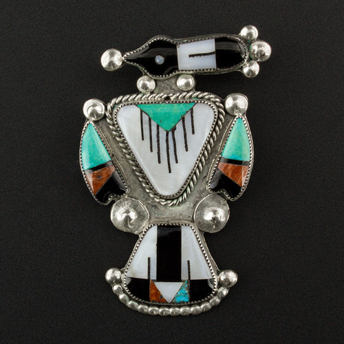 John Lucio Vintage 40-50's Inlay Hopi Bird Pin | Winfield