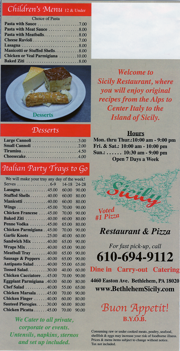 Full Menu | sicily