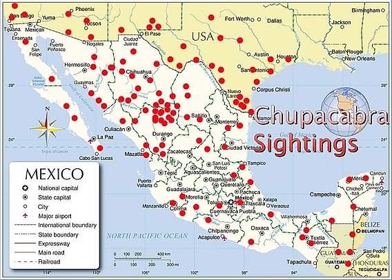 El Chupacabra Sightings Map