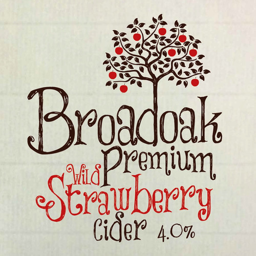 Broadoak Premium Wild Strawberry Cider 500 ml Glass (pack of 8 ...
