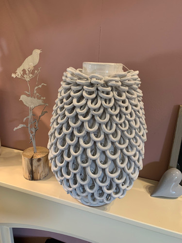 Tall White Loop Vase | Champagne & Ginger