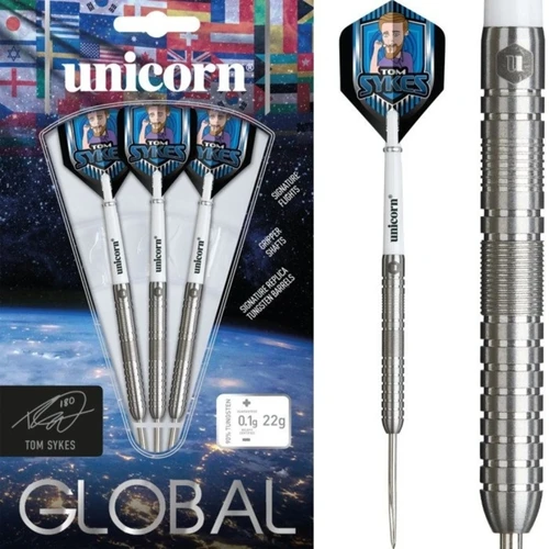 Unicorn Tom Sykes Global 90% Tungsten Dart Set | Red Rose Darts