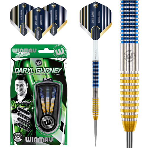 Winmau Daryl Gurney SC 1.0 Series 90% Tungsten Steel Tip Dart Set | Red ...
