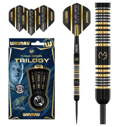 Winmau Michael Van Gerwen Trilogy Steel Tip Dart Set | Red Rose Darts