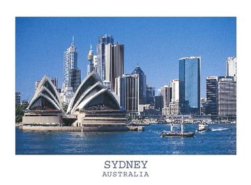 Sydney Australia - Opera House and skyline Postcard | australia-postcards