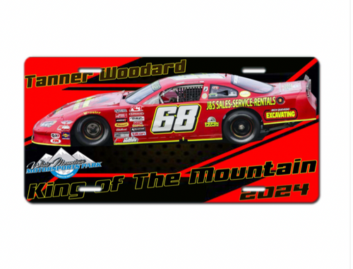 Tanner Woodard King of The Mountain License Plate | VT&NH Racing News