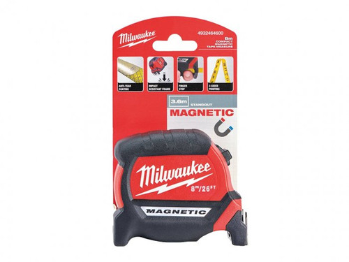 Milwaukee 8m/26ft Gen III Magnetic Tape Measure 4932464603 | CES Ltd