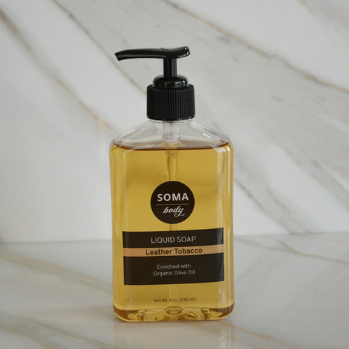 Leather Tobacco All Natural Liquid Soap | SOMA-body