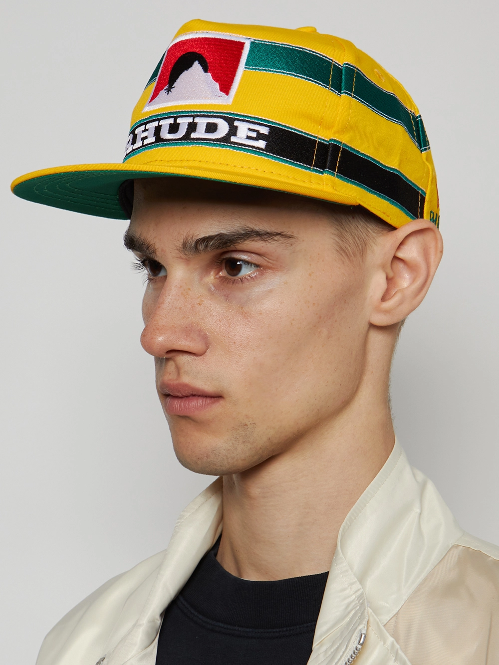 Rhude Ayrton Senna Hat - Yellow/Forest Green | Box Prime Store