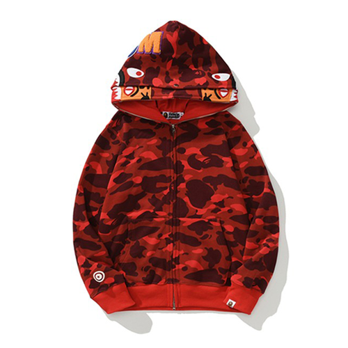 BAPE RED CAMO SHARK FULL ZIP HOODIE MENS | Box Prime Store