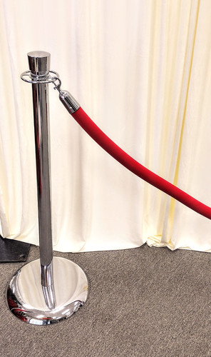 Chrome Stanchion with Red Velvet Rope | Herriott's Rentals