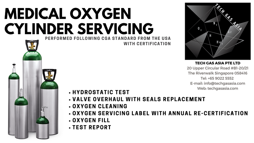 Medical Oxygen Cylinder Servicing | Tech Gas Asia | Singapore