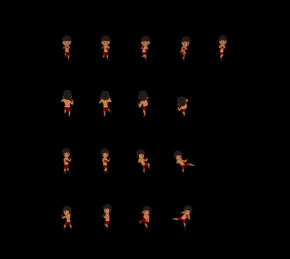 VECTOR EDITABLE 2D RPG FIGHTER SPRITES