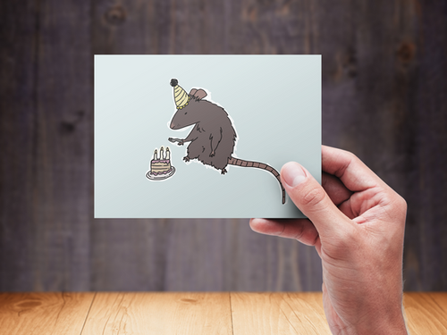 Ratty Birthday Greeting Card | 5 x 7 | Envelope Included | My Site