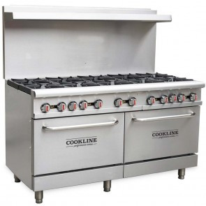 Cookline CR60-10 60" 10 Burner Gas Range with 2 Ovens | esanlab