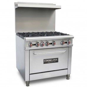 Cookline CR36-6 36" 6 Burner Gas Range with Oven | esanlab
