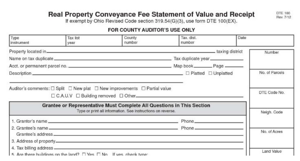 Ohio Conveyance Fee Statement: Don't Forget the Personal Property!