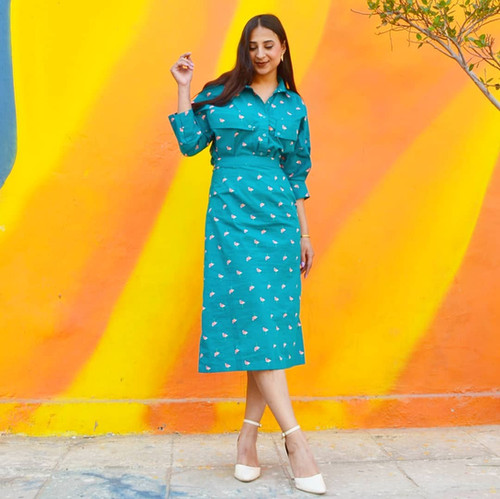 Turquoise flamingo co-ord set | Jyo's Closet