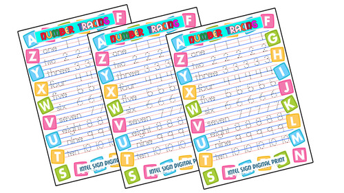 "Letter-Numbers" A4 Size Laminated by LearningKids | intelsign
