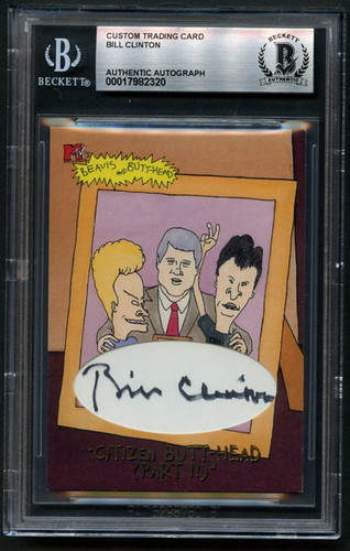 Bill Clinton signed autograph Custom Cut Beavis & Butt-head Card BAS ...