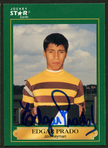 Edgar Prado #161 signed autograph auto 1991 Horse Jockey Star Trading ...