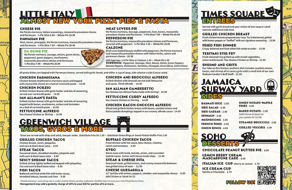 FOOD MENU | Madison Garden | Places to eat in Richmond, Kentucky ...