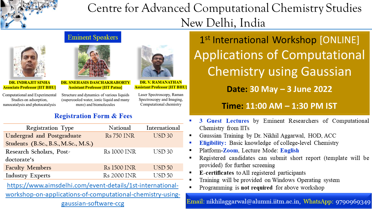 1st International Workshop on Applications of Computational Chemistry ...