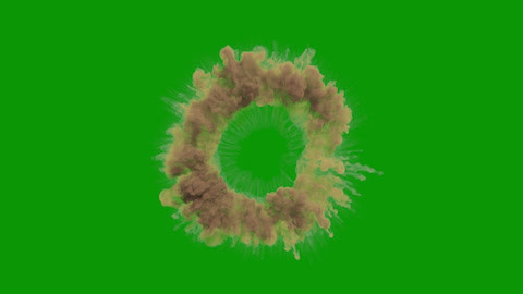 Overhead shockwave impact, 4k 30p, green screen, three speeds ...