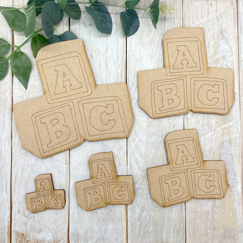 MDF Baby ABC Blocks 10 Pack | woodenshapecompany