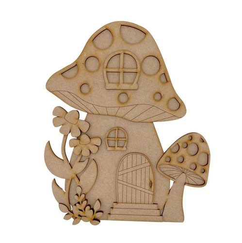 MDF Fairy Door Double Toadstool | woodenshapecompany