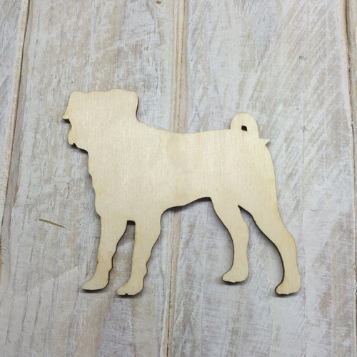 Plywood Pug Dog Shape 10 PACK | woodenshapecompany