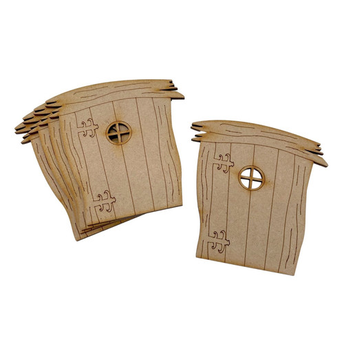5 Pack MDF Fairy Doors Code Flat WH | woodenshapecompany