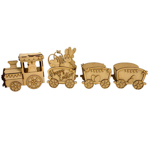 MDF Train Craft Kit 3D Train with Carriages Easter Theme ...