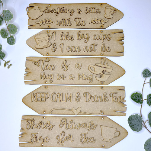 Tea Theme Direction Sign | woodenshapecompany