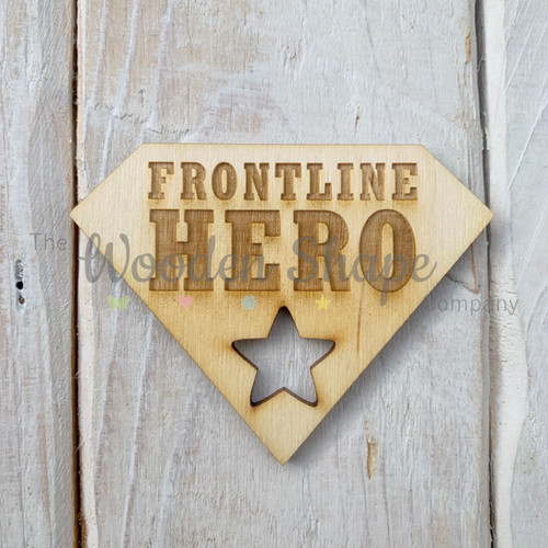 Plywood Engraved Frontline Hero Token 5 Pack | woodenshapecompany