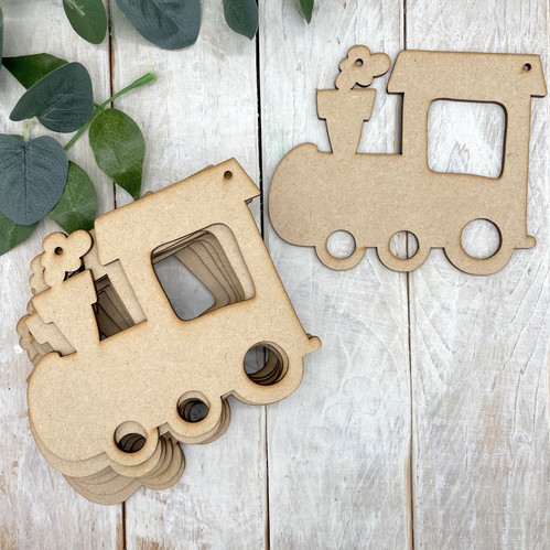MDF 10 Pack Bunting Train Front | woodenshapecompany